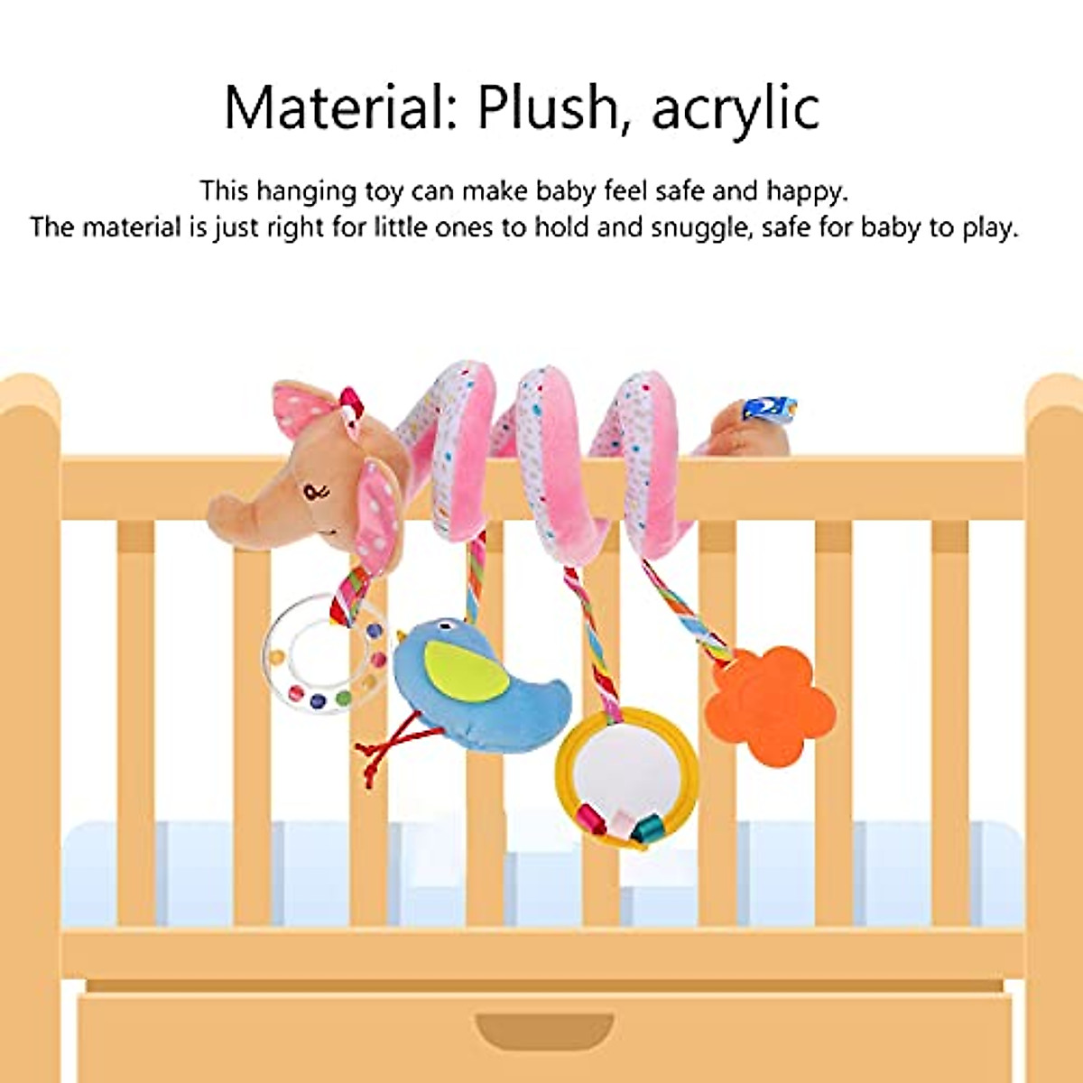 ibasenice Early Decor Toys Animals Plush Mobile Pendant Spiral Sters Cart Theme Car Carriage Baby Funny Crib Multi-Functional Kids Ster Shape Bed Worm Educational Around for Doll Girls
