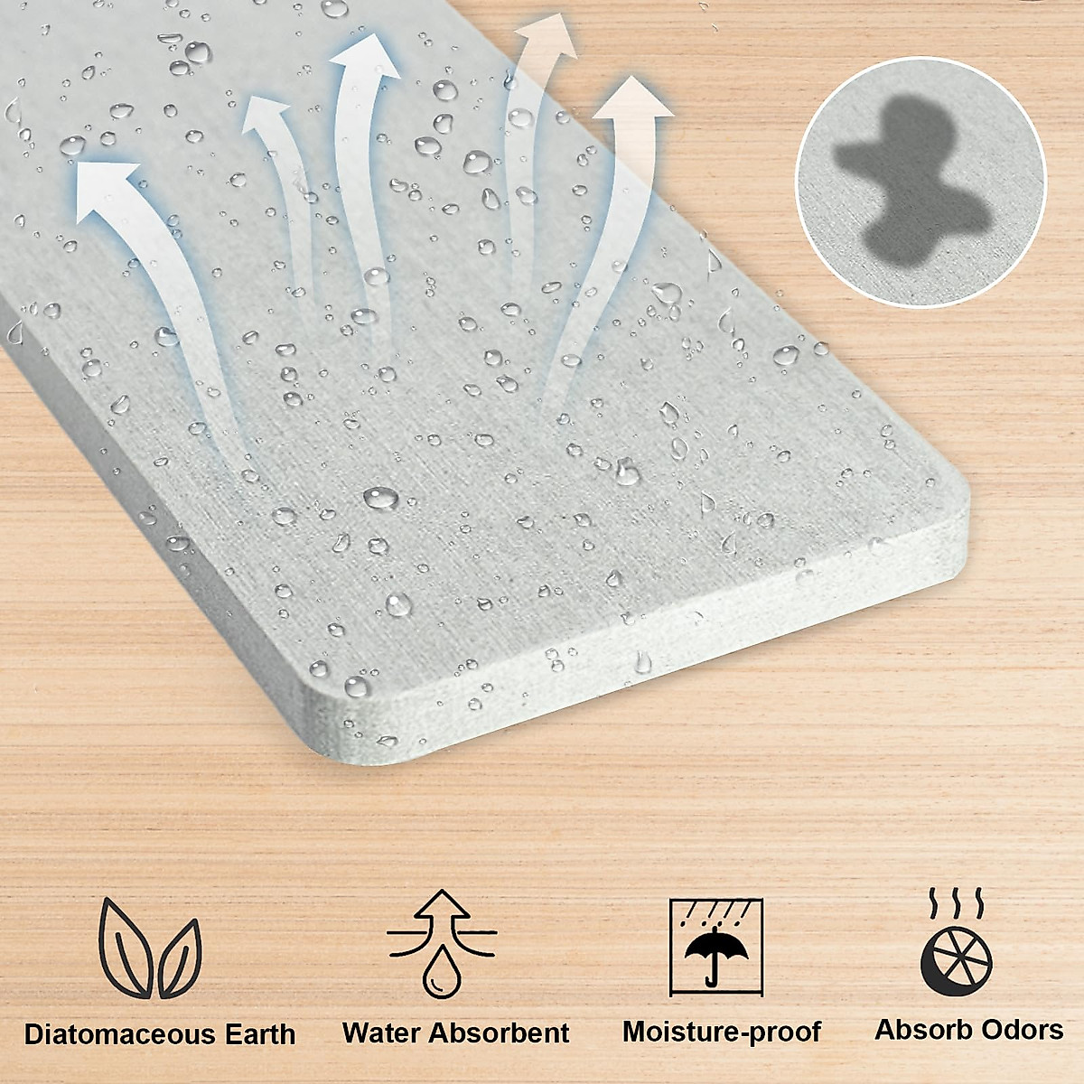 Dxspoeny 6 Pieces Water Absorbent Diatomite Coasters,Diatomaceous Earth Kitchen Soap Dish,Diatomaceous Earth Soap Holder for Kitchen Bathroom Counter(Rectangle, Square, Round)