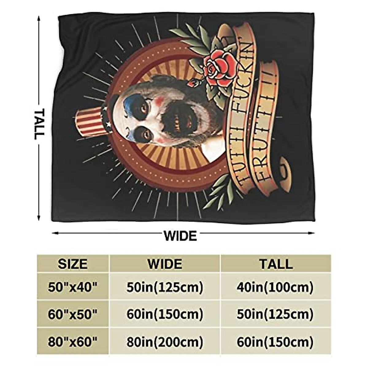 Captain and Spaulding Blankets Throw Blanket,Custom Flannel Fleece Blankets and Throws for All Seasons, Ultra Cozy Blanket Air Conditioning Blanket 60"X50"