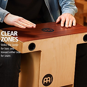 Meinl Percussion Turbo Slaptop Cajon Box Drum with Internal Snares and Bass for Acoustic Music — NOT Made in China — Play with Your Hands, Mahogany, 2-Year Warranty (TOPCAJ2MH)