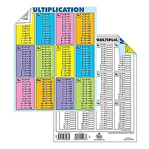 Carson Dellosa Dual-Sided Multiplcation Tables Chart with Practice Evaluation, Educational Multiplaction Chart, All Facts to 12, Classroom Decor Math Wall Poster, 30ct Jumbo Pad - 8.5" x 11"