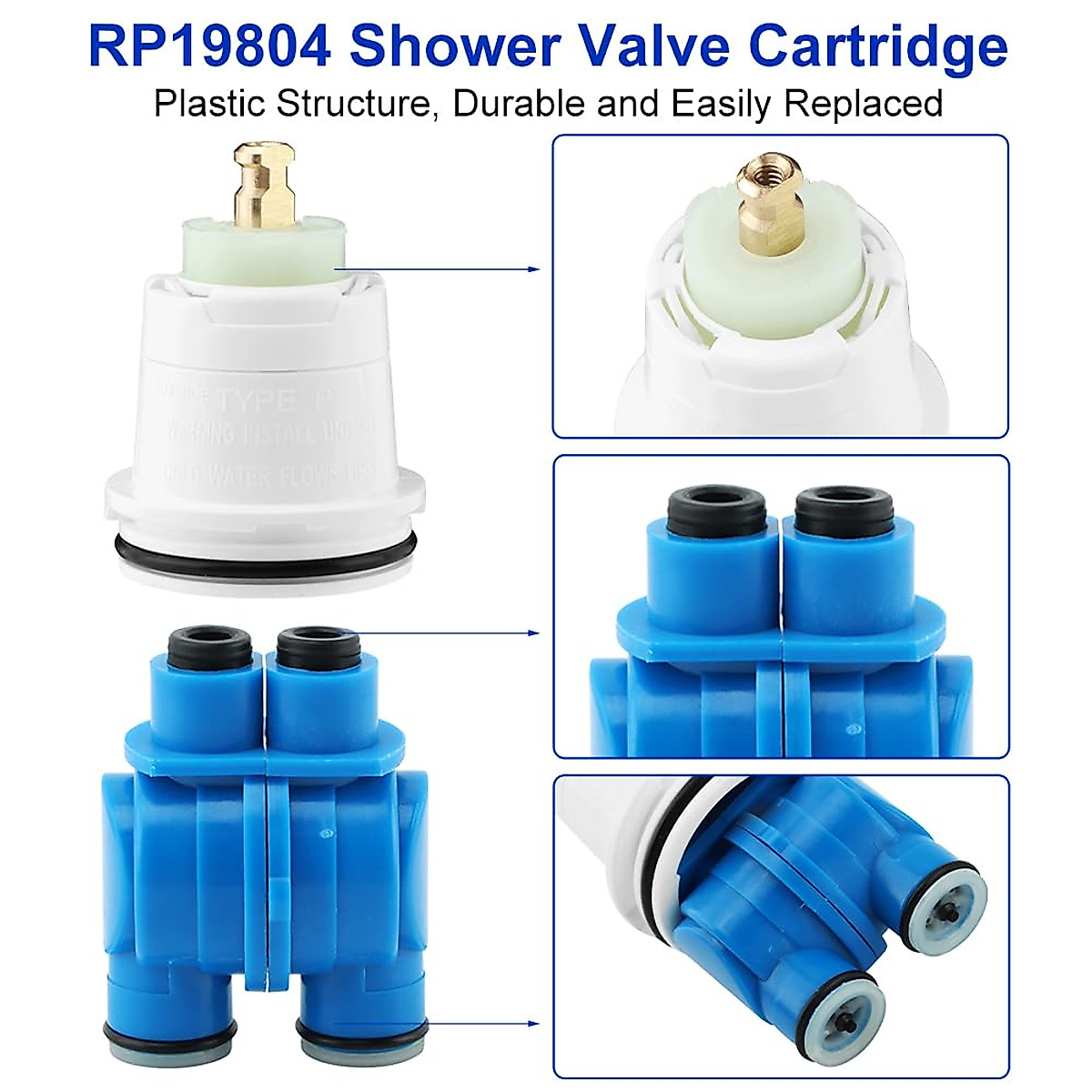 For RP19804 Shower Cartridge Compatible with Faucet 1300/1400 Series Tub and Shower Valves, Bathroom Replacement Parts Cartridge