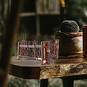 Hemoton Xmas Tree Gate 2 pcs Natural Miniature Picket Fence Micro Landscape Ornaments for DIY Dollhouse Decoration Outdoor Plant Pots Bonsai Decoration Christmas Picket Fence
