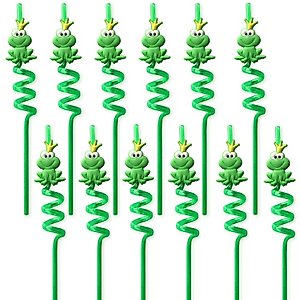 Cazenove Passover Frog Straw. 12 Straws for Pesach Seder Table Decorations with Ten Plagues Theme