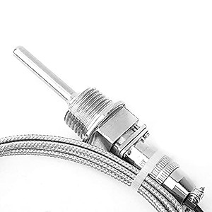 K-Type Temperature Sensor RTD Stainless Steel high Measuring precisionThermocouple Temperature Probe 1/2 NPT Detachable 3-Pin Connector with 2m / 6.6ft Cable