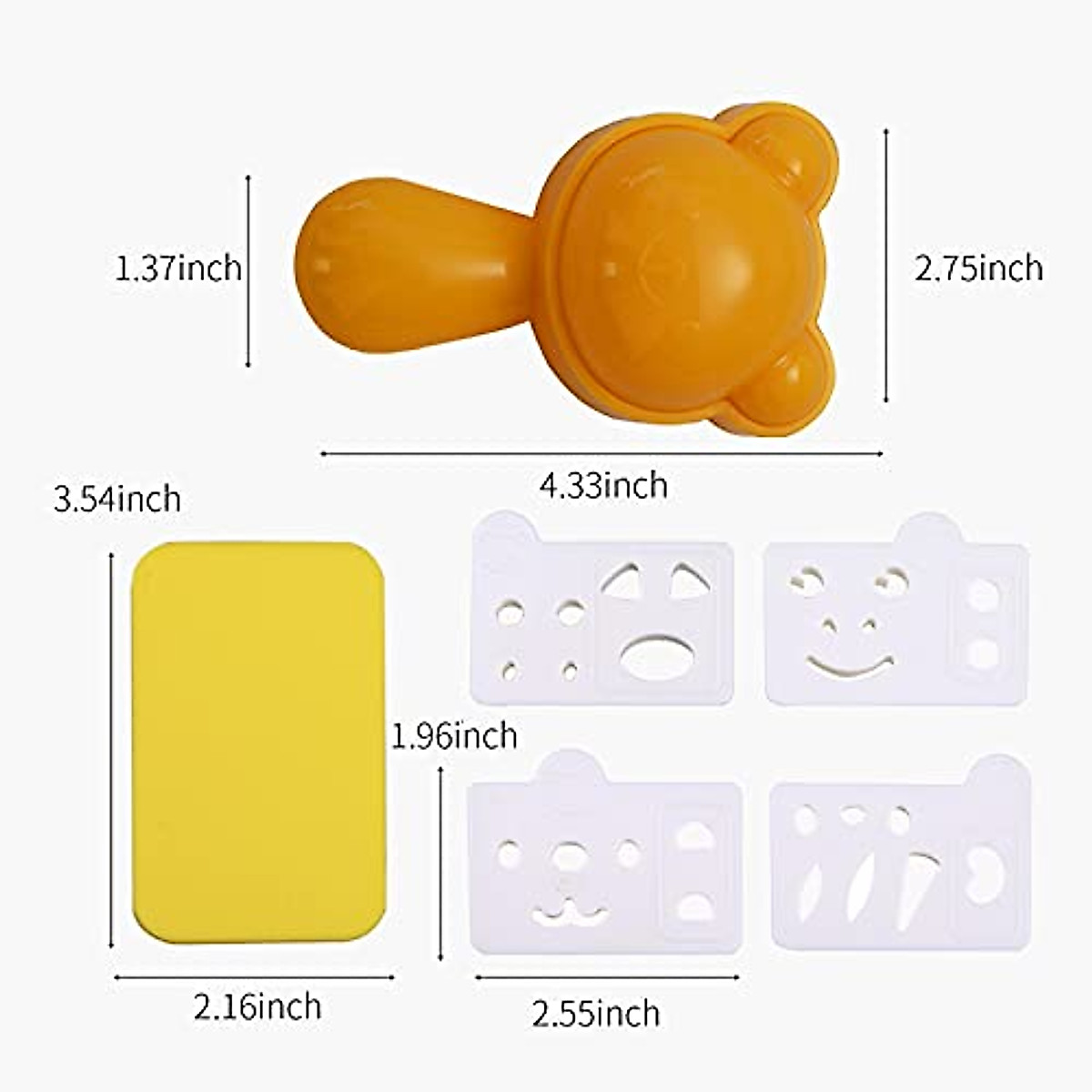 Rice Ball Mold for Kids Cute Animal Sushi Mold Rice Shaper Onigiri Mold Bento Accessories DIY Kitchen Tools with Nori Seaweed Punch Cutter