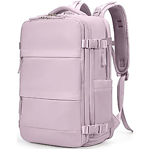 MOLNIA Large Travel Backpack for Women Men, Airline Approved Carry on Backpack 17.3" Laptop Backpack with USB Charging Port Casual Daypack for Work, Business, College(Purple)