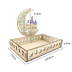 KYMY Eid Mubarak Dessert Tray,Moon Star Plate Tray for Islamic Muslim Festival Party,Dessert Food Fruit Storage Tableware for Ramadan and EID Mubarak