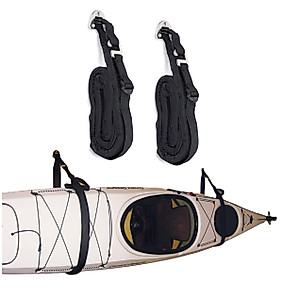 Suspenz Kayak Canoe Stand Up Paddle Board SUP Hanger, DLX Strap Storage System Padded, Black, 36" (40-4011)