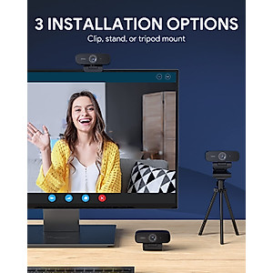 Webcam with Microphone, WENKIA Full HD 1080P USB Desktop Web Computer Camera with Dual Stereo Microphones, Streaming Webcam for Video Conferencing & Chatting, Compatible with Windows, Mac, PC & Laptop