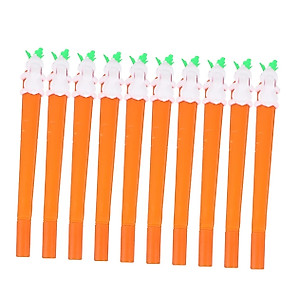 STOBOK Gel Pen Rabbit Carrot Shape 20pcs 0.5mm Black Ink Pens for Students Office