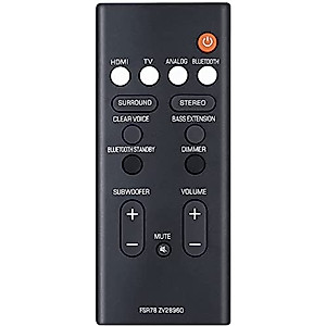 Replacement Remote Control FSR78 ZV28960 for Yamaha YAS-207 YAS207 YAS-1080 YAS-108 YAS-107 YAS107 YAS-106 YAS106 ATS-2090 ATS-1080 ATS-1070 ATS-1060 Home Audio Speaker System