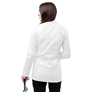 Adar Universal Stretch Lab Coat for Women - 28" Tab-Waist Lab Coat - 3300 - White - 3X