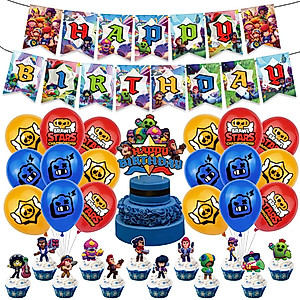 Theme Birthday Decoration Set I Balloon Party Supplies Game On Boy I Birthday Banner Cake Topper Decoration Baby Shower Kid Party I Video Game Party Theme