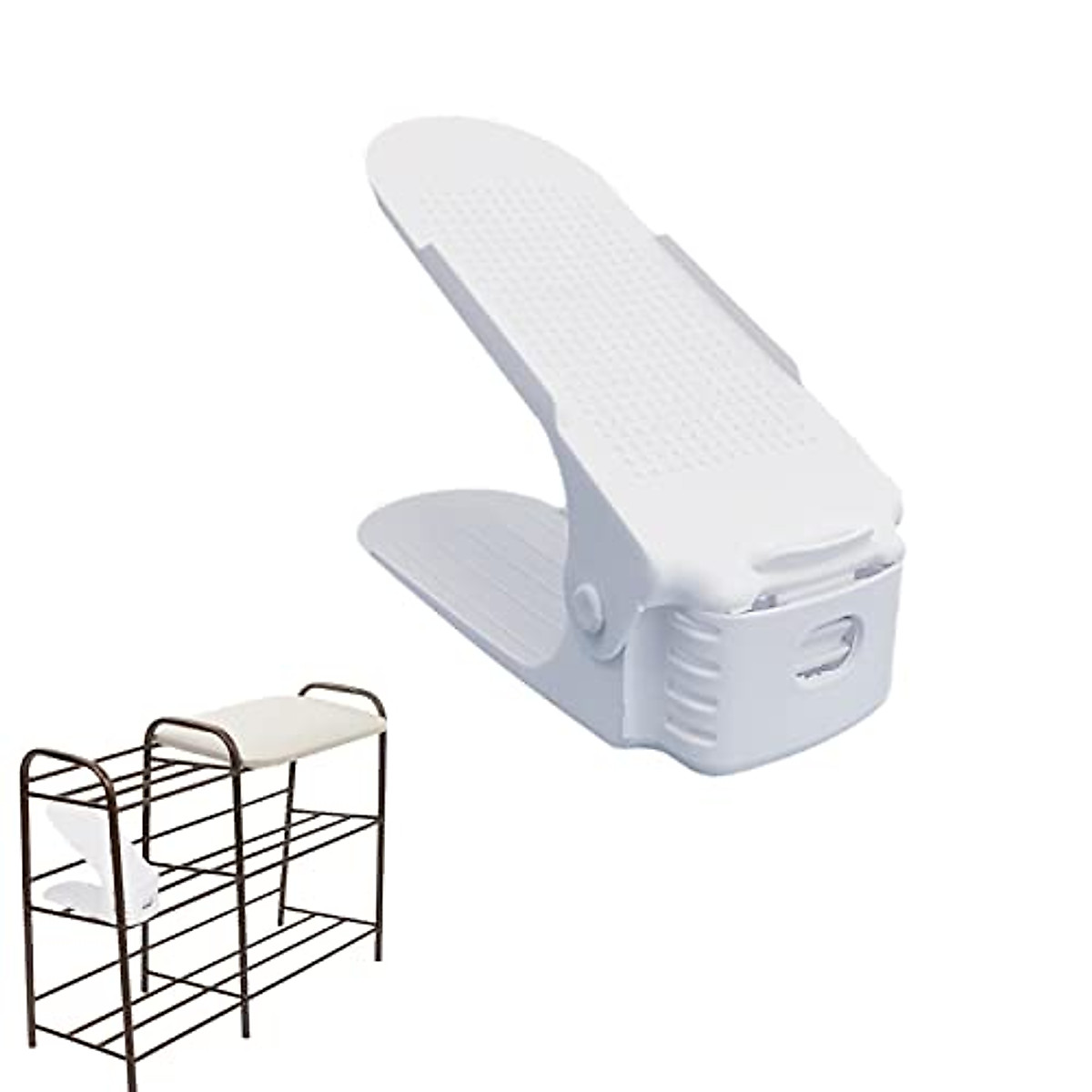 Shoe Slots - Space-Saving Double Layer Shoe Organizer Rack for Closet | 3-Level Shoe Rack Thickened Holder Storage Space Saver Yuxun