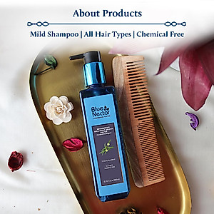 Blue Nectar Anti Hair Fall Shampoo with Amla, Honey and Mulethi, Paraben and Sulfate Free Shampoo for Women and Men Natural Hair Shampoo for Thick Hair (10 Herbs, 6.76 Fl oz)