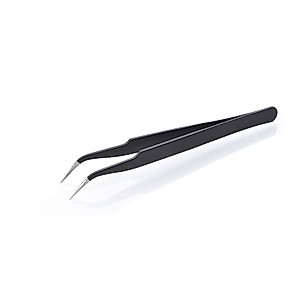 2pcs Tweezers Set Anti-static Stainless Steel for Ingrown Hair Curved Straight Professional Slant Tip &Splinter Tip Remover Tweezer