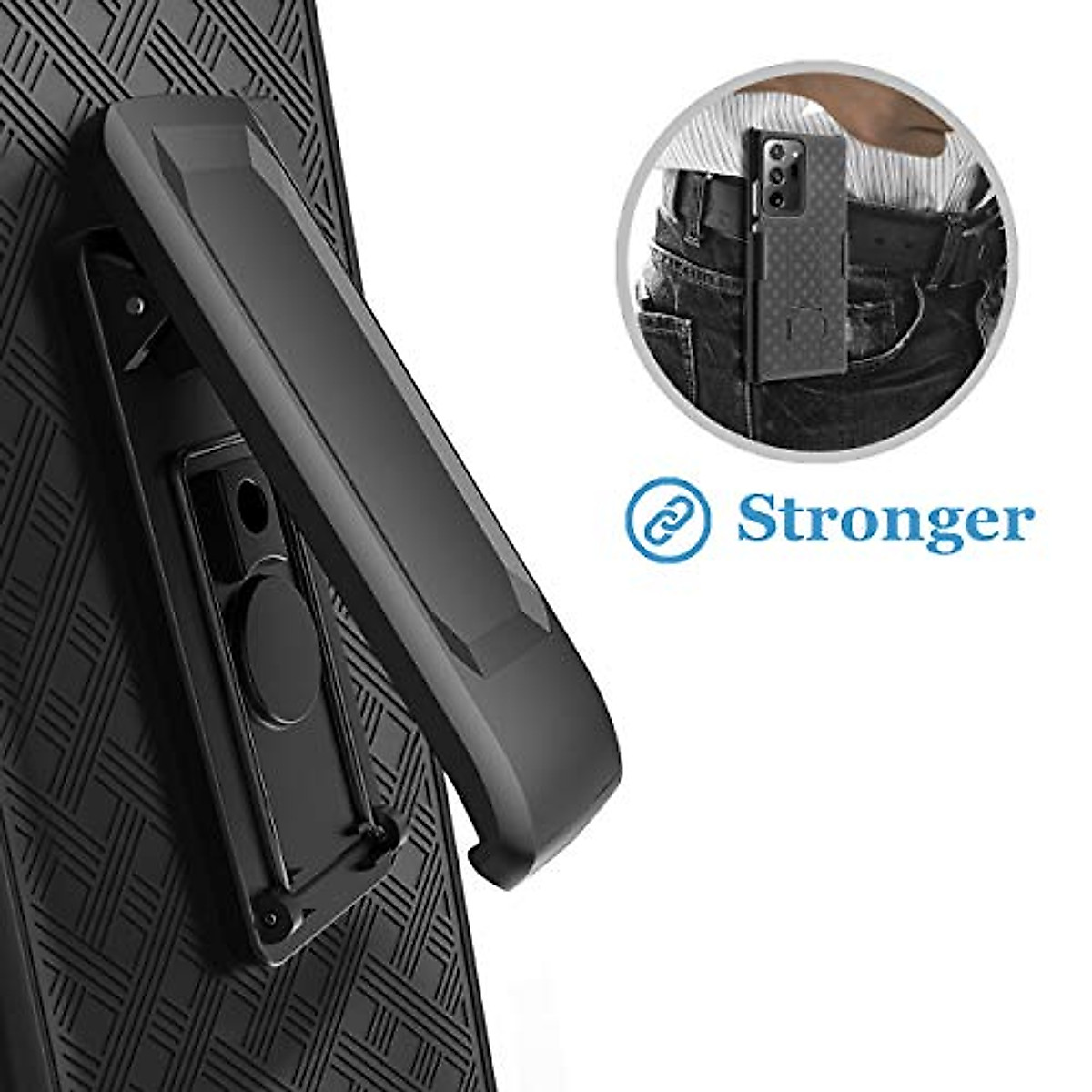 Samsung Note 20 Ultra Case, Fingic Note 20 Ultra Holster Case Combo Shell Slim Rugged Case with Built-in Kickstand Swivel Belt Clip Holster Shockproof Cover for Samsung Note 20 Ultra 6.9 inch, Black