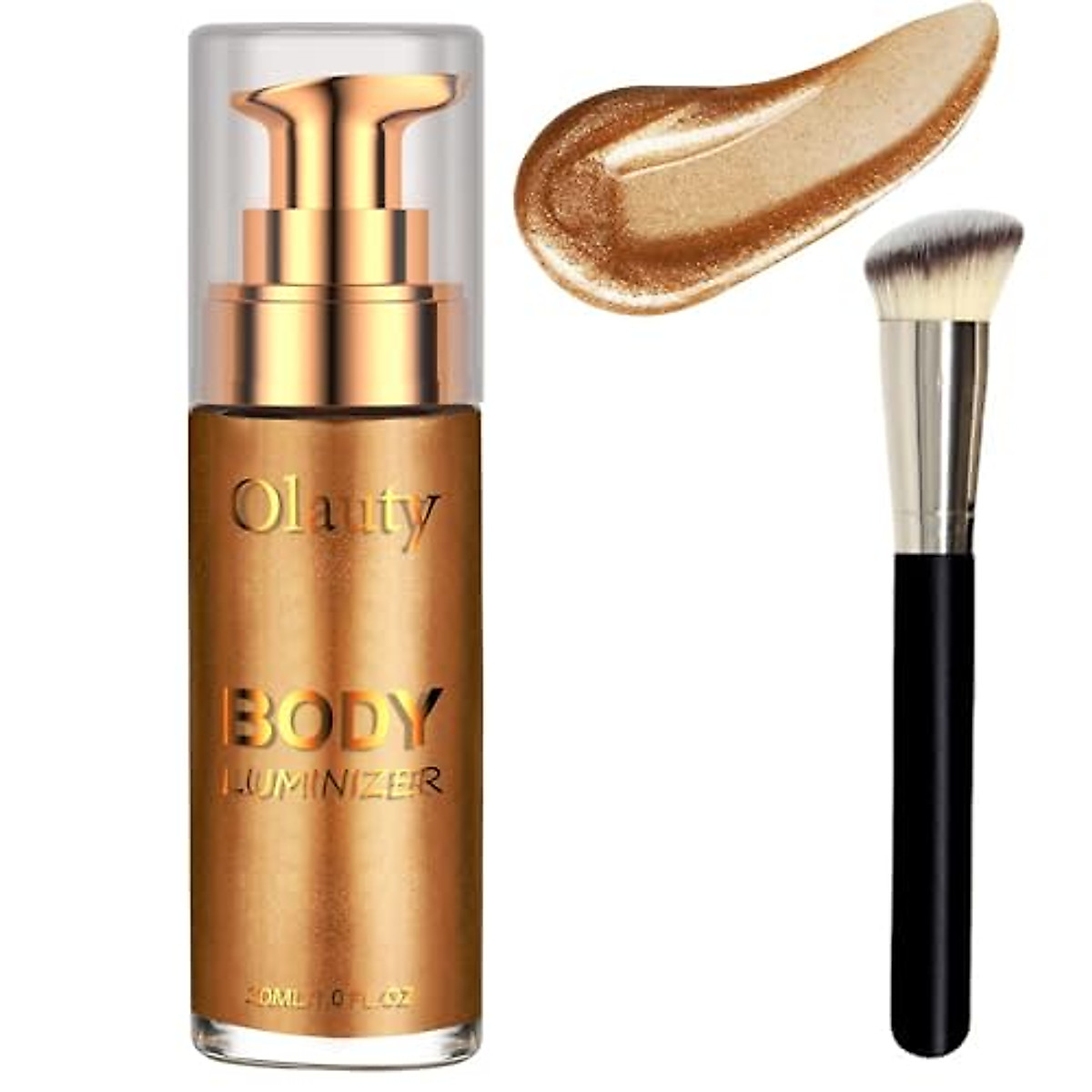 Liquid Body Luminizer, Bronze Highlighter All In One Makeup Illuminator, Smooth Shimmer Body Oil Glow Waterproof For Face & Body, Long Lasting Moisturizing (#03 Glistening Bronze)