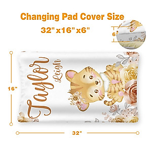 Custom Changing Pad Cover Set - Jersey Knit Comfy CozyUltra Soft Unisex Diaper Changing Table Covers with Personalized Name for Baby Boys Girls - Waterproof Ultra Soft 4 Pcs Set Style22