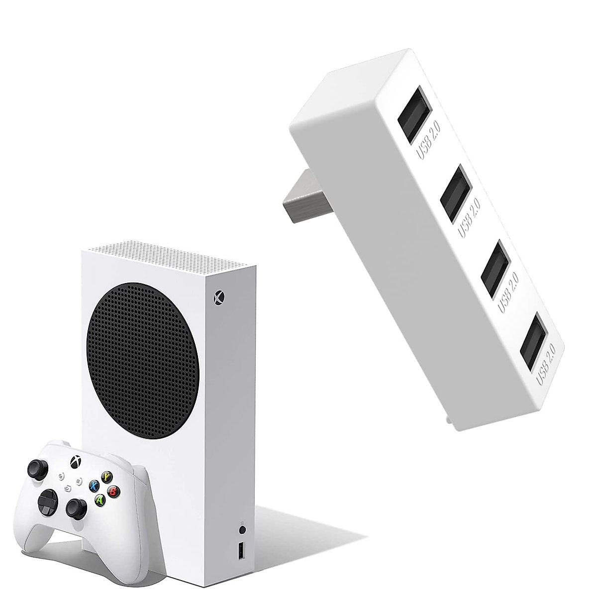 Cenxaki USB Hub Extender 2.0, 4 Port High Speed USB Splitter Expansion Expander Adapter Compatible with Xbox Series S
