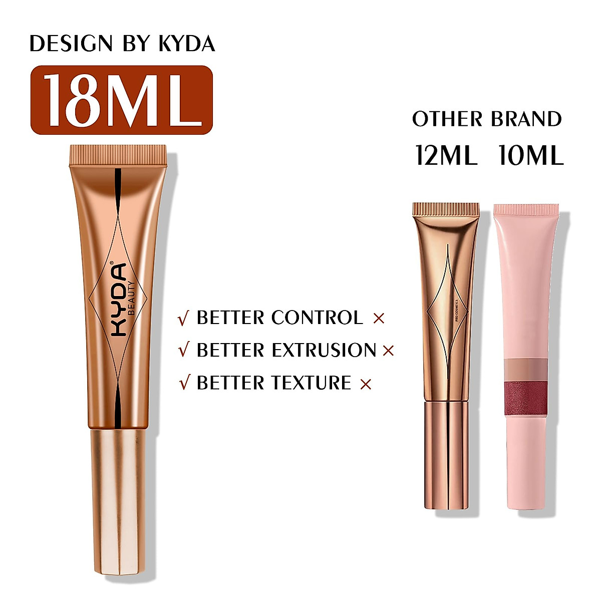 KYDA Highlighter Beauty Wand, Face Illuminator with Cushion Applicator, Natural Glossy Finish, Silky Smooth Cream, Face Highlighter Bronzer Makeup, Lightweight Blendable, by Ownest Beauty-Sun Glow