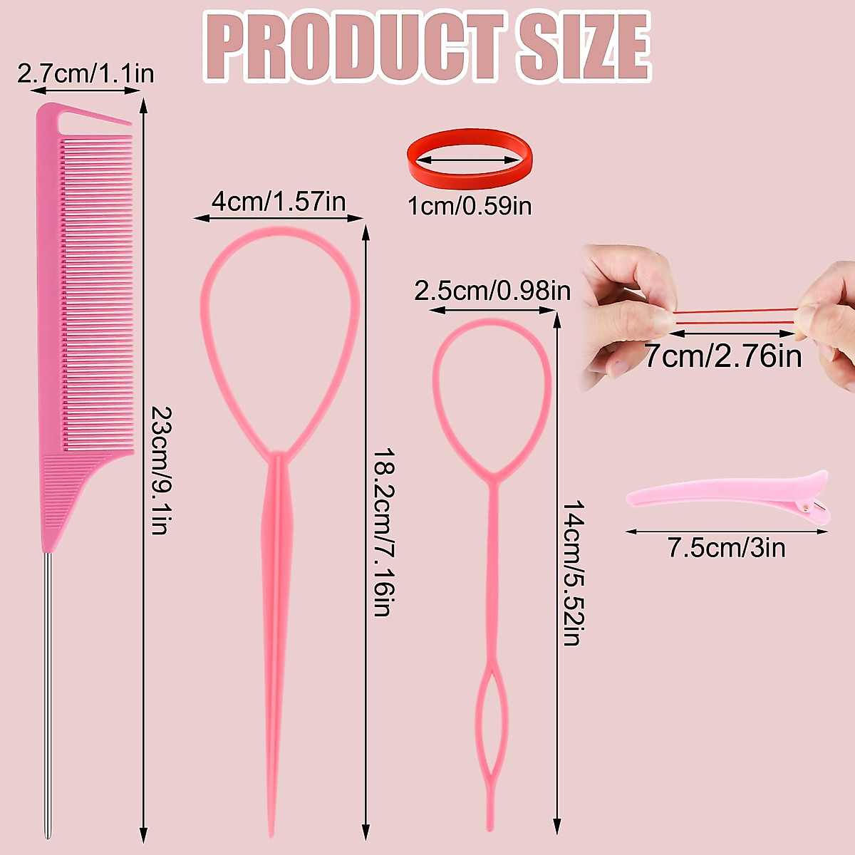 2400 Pcs Rubber Bands for Hair, 32 Colors Small Rubber Bands Elastic Hair Ties with Hair Styling Tools for Baby Toddler Girl Back to School Hair Accessories Gift