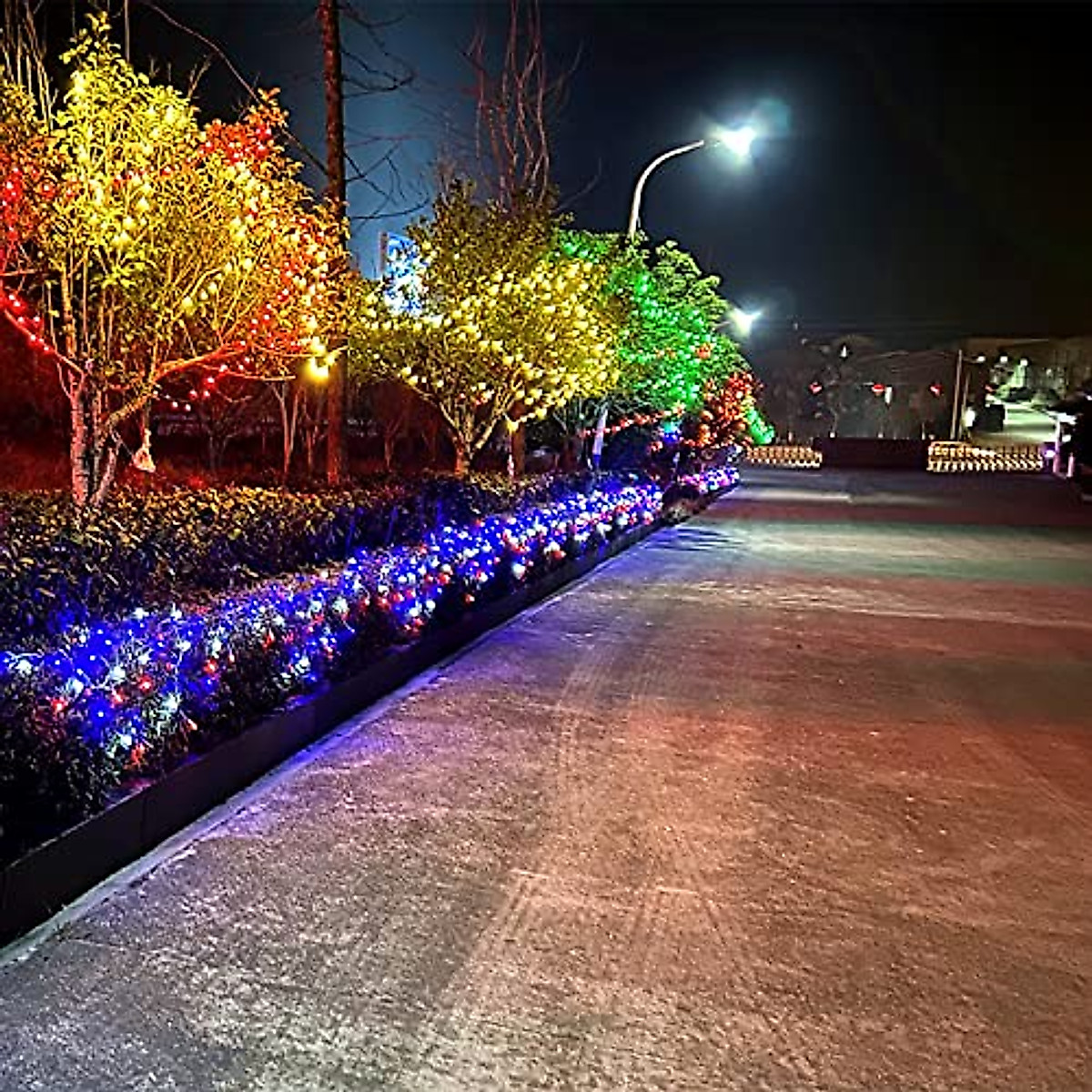 JinBest 150 LED Red White and Blue String Lights, UL Certified and Commercial Decorations Series Green Wire 50 Ft, for Indoor and Outdoor Party, 4th of July, Patriots Day, Garden