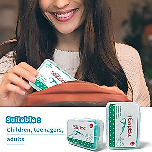 Dental Floss Picks, 5 Travel Floss Cases 300 Counts Dental Flossers,Floss Sticks,Tooth Floss,Dental Sticks,Dental Picks Disposable,Teeth Flossers Picks (Pack of 5, 300) (300Count)