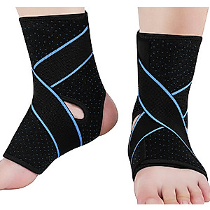 Ankle Brace 2PCS, Adjustable Compression Ankle Braces for Men Women Sports Protection, Breathable Neoprene Ankle Brace for Sprained Ankle, Stabilize Ligaments, Prevent Re-Injury
