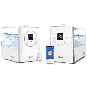 LEVOIT Humidifiers for Bedroom Large Room Home, 6L Warm and Cool Mist Ultrasonic Air Vaporizer for Plants & LV600S Smart Warm and Cool Mist Humidifiers for Home Bedroom Large Room, (6L)