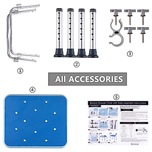 Bath Chair Shower Benches Bench with Arms,Medical Shower Chair Bench Bath Stool Safety Shower Seat for Elderly, Adults, Disabled,Blue Shower Stools and Benches