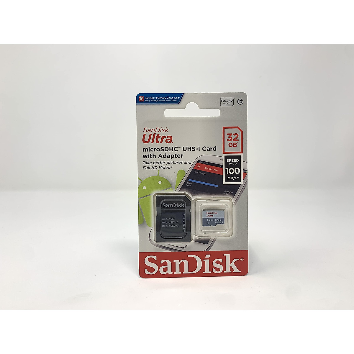 SanDisk Ultra 32GB MicroSDHC Class 10 UHS Memory Card Speed Up To 30MB/s With Adapter - SDSDQUA-032G-U46A [Old Version]