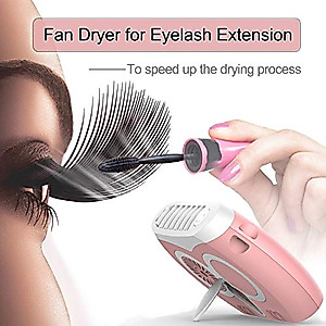 Ysmlife Handheld Mini Fan, Eyelash Extension Fan, Battery Powered Portable Fan, Rechargeable Personal Fan, Small Neck Fan with Lanyard USB Charging Cable for Travel Desk Lash Face Neck(Pink)