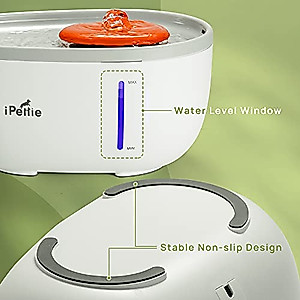 iPettie Avocado Pet Water Fountain with LED Light, 67oz/2.0L, Ultra Quiet Cat Water Fountain with Filter, Automatic Pet Water Fountain for Cats and Small Dogs, White