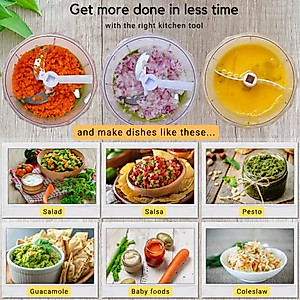 Brieftons QuickPull Manual Food Chopper: Large 4-Cup Powerful Hand Pull Chopper/Mincer/Mixer Blender to Chop Onion, Garlic, Vegetables, Fruits, Herbs for Salsa, Salad, Pesto, Puree, Indian Cooking