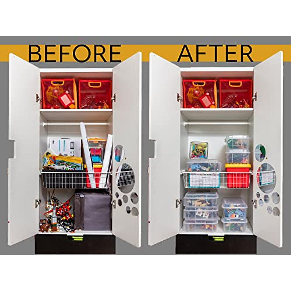 Rubbermaid 6 Qt. Handi-Box, Stackable Plastic Storage Bin with Latching Lid, Pack of 6, Great for Shoe Storage, Classroom Organization, Cube Organizer and Kitchen Pantry Container, Clear