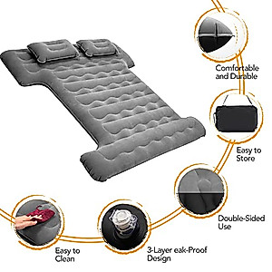 Aotiyer Truck Bed Air Mattress for 5.5-5.8Ft Inflatable Air Mattress for Short Truck Beds Truck Tent Camping Accessories with Pump Pillows Full Size Compatible with F150, Ram, GMC, ect