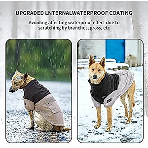 Dog Winter Coat, Padded Vest Dog Jacket - Reflective and Warm Zip Up Dog Vest Interlayer Cotton Jacket with Harness and Back Pocket -Waterproof Dog Winter Clothes for Large Dog and Medium