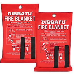 DIBBATU Fire Blanket for Home and Kitchen, Fire Blankets Emergency for Home, Emergency Fire Retardant Blankets for House, Fireproof Blanket Welding Blanket for Kitchen,Fireplace, Grill, BBQ…