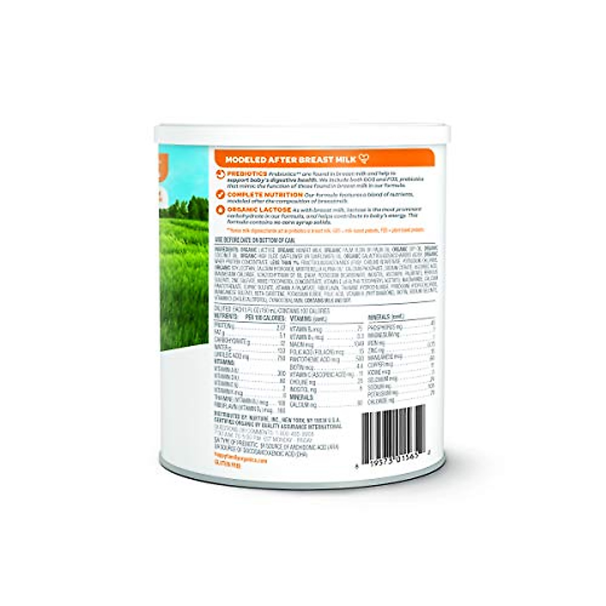 Happy Baby Organics Infant Formula, Milk Based Powder with Iron, Stage 1, 12 Ounce (Pack of 6) - Packaging May Vary