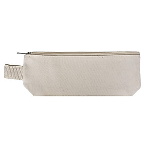 BUMBLE CRAFTS 4 PC Multipurpose Pencil Case Pouch with Zipper, Multipurpose Stationary, Pen Pencil Case, 9” x 3.5", 100% Cotton Canvas - Natural