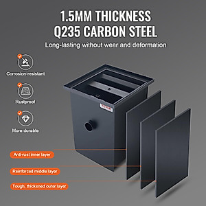 VEVOR Commercial Grease Trap, 8 LBS Grease Interceptor, Side Inlet Interceptor, Under Sink Carbon Steel Grease Trap, 4.6 GPM Waste Water Oil-water Separator, for Restaurant Canteen Home Kitchen