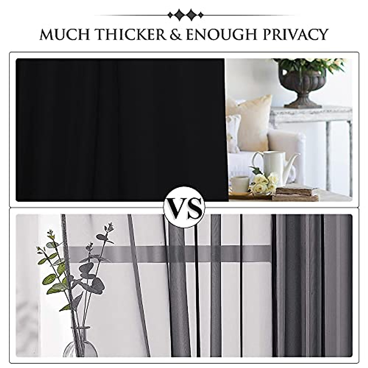 StangH Black Backdrop Curtains for Parties - 10 ft Curtain Drapes for Partition Room Dividers Curtains Waterproof Home Theater Studio Backgrounds Wedding Stage Stand Panels, 2 Panels