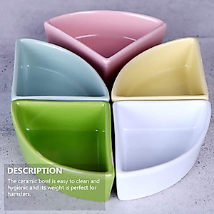 1pc Hamster Feeding Bowl Triangle Hamster Drinking Bowl Food Bowl Hamster Food Feeder Pet Supplies Hamster Bowl Ceramics Bowl Feeding Basin