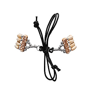 outROAR Gear American Indian Style Bone Choker Necklace, 4 Row Off-White Traditional Hairpipe Beads, Unisex Adjustable