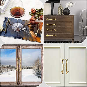 6 Pieces Tray Handles for Tray Molds Resin Tray Molds Handles Branches Shaped Stainless Steel Handles with Screw Sets for Silicone Serving Tray Mold, 4.8 Inch (Gold)