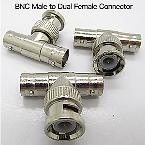 VFLTOOL 14 Pcs BNC Male to Double Female Adapter, T-Shaped Splitter for Coaxial Cable Extension, Nickel Plated Brass