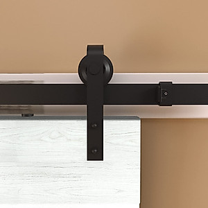 DaAzHai 8 Ft Barn Door Hardware Kit: Easy to Install -Smoothly and Quietly Sliding Barn Door Hardware Single Door Track Low Ceiling Sliding Door Hardware, Modular Track with Stable Connection
