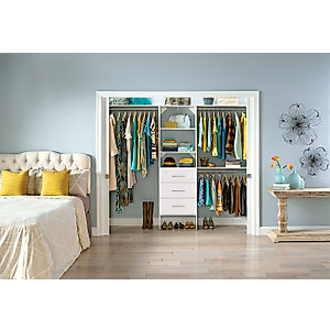 ClosetMaid 1937040 SuiteSymphony Modern 25-Inch Closet Organizer with Shelves and 3-Drawers, Pure White